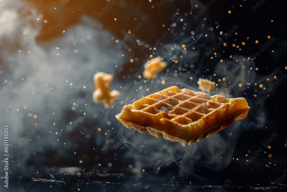 The realistic conception of burning waffle meteorites with smoke and ...