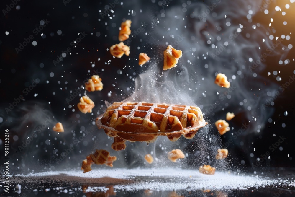 The realistic conception of burning waffle meteorites with smoke and ...