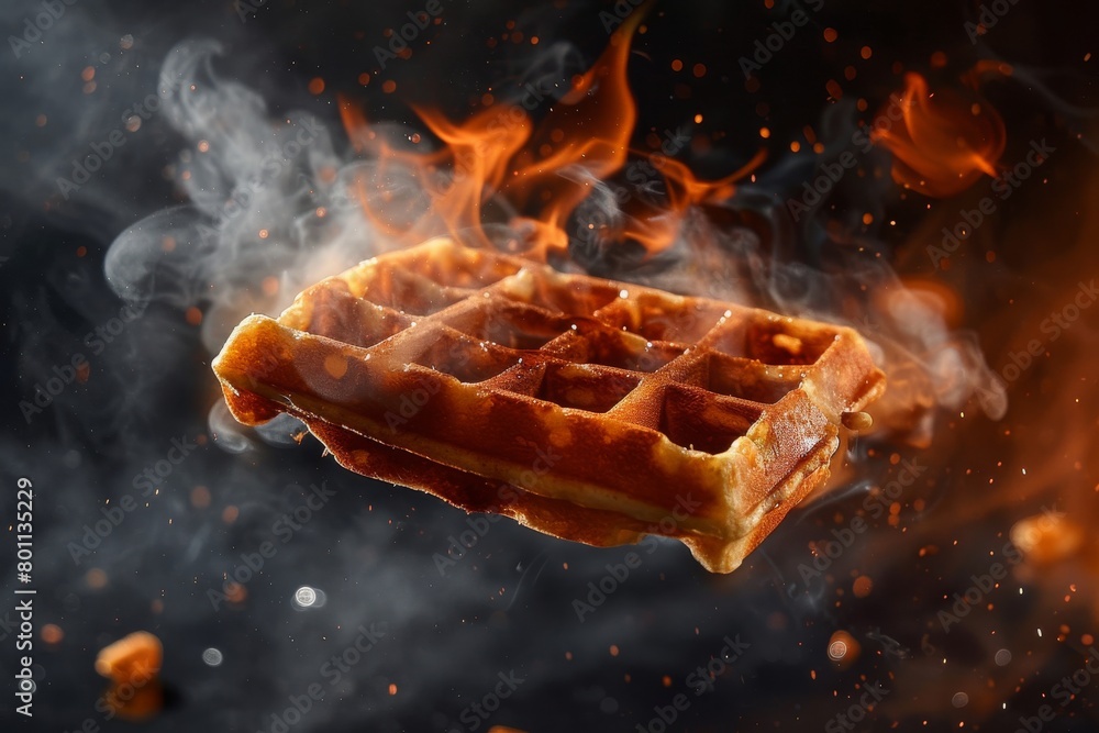 The realistic conception of burning waffle meteorites with smoke and ...