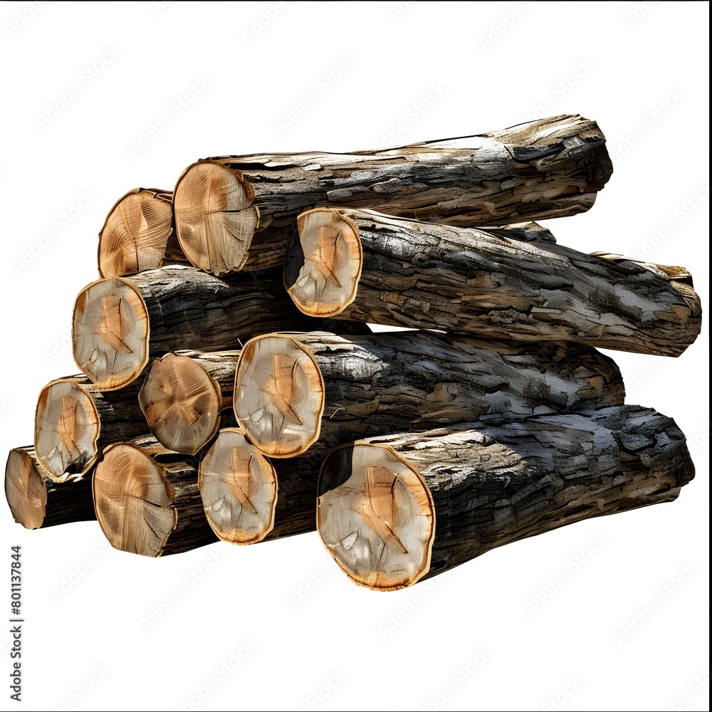 pile of firewood, Firewood Ash isolated on white background, Wooden log ...