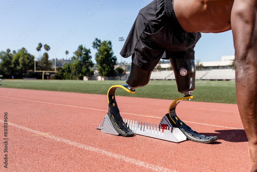 Paralympic sprinter with prosthetic blades started racing from a ...