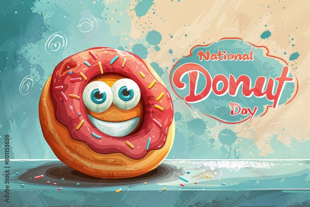Glazed doughnuts cartoon character. Chocolate donut cartoon character ...