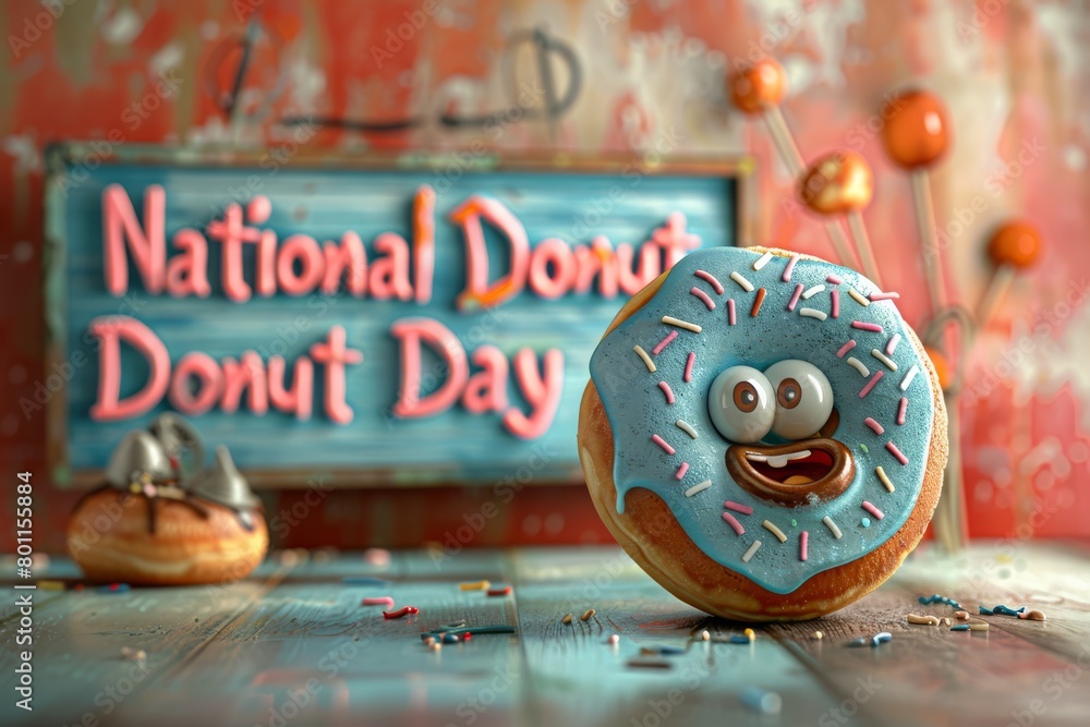 Chocolate donut cartoon character. Glazed doughnuts cartoon character ...