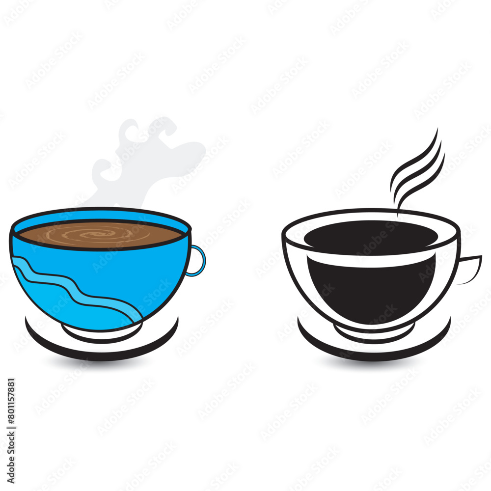 White realistic coffee cup with smoke isolated on transparent ...