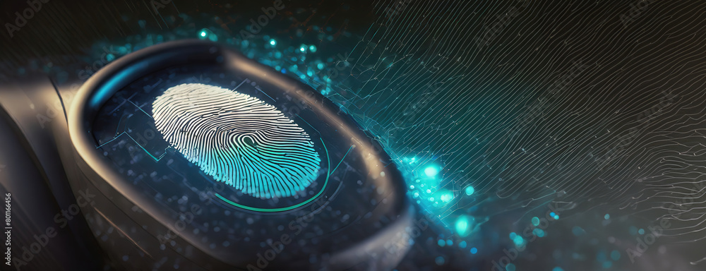 Biometric Fingerprint Scanning for Secure Access Technology. Digital print identification for ...