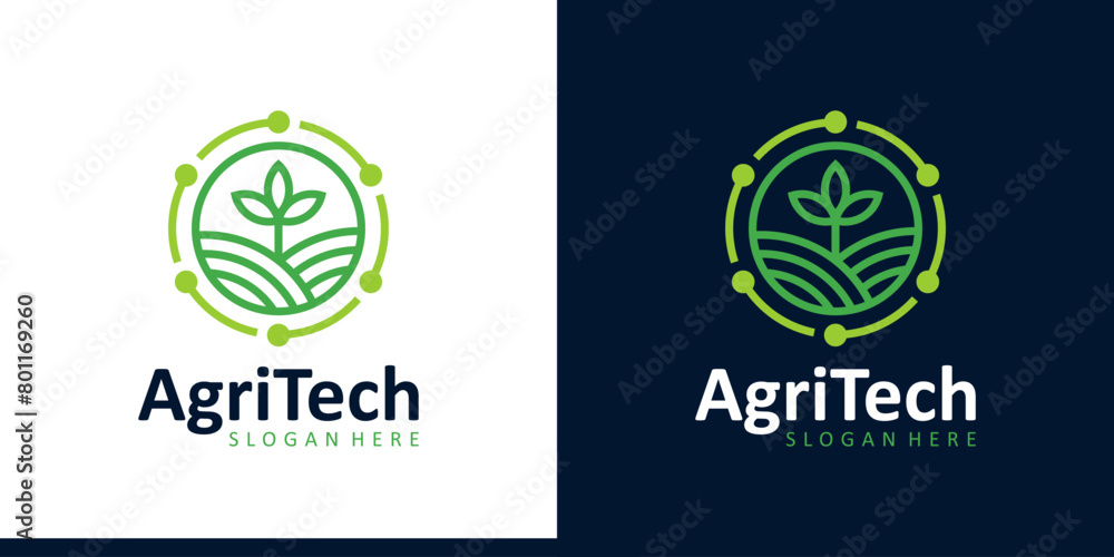 Farm Logo design with technology data connection design graphic symbol ...