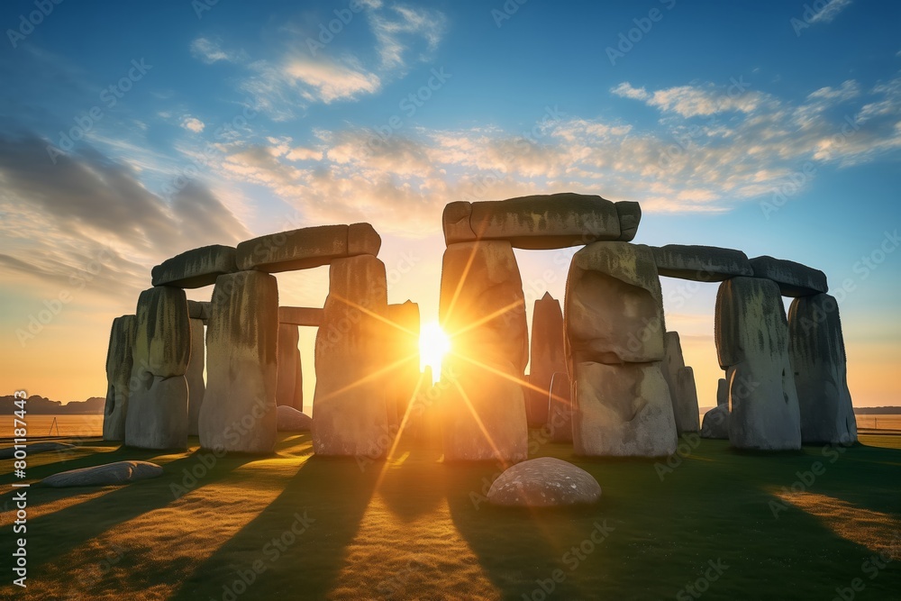 Radiant sunrise illuminates Stonehenge during the Summer Solstice ...