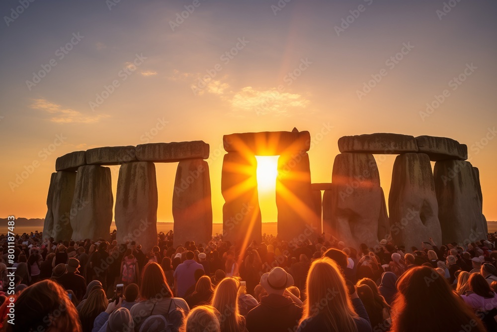 Radiant Sunrise Illuminates Stonehenge During The Summer Solstice