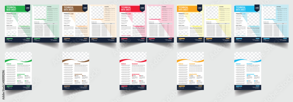 Technical Data Sheet layout template. Product Catalogue & modern a4 ...