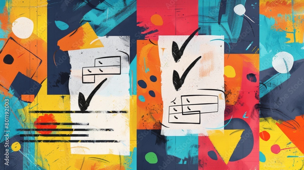 A creative abstract illustration depicting a to-do list concept ...