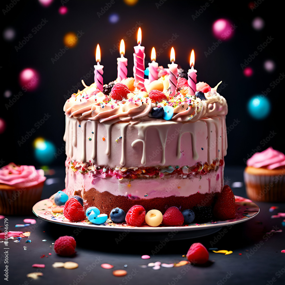 birthday cake in background concept big blank space cake extravaganza ...