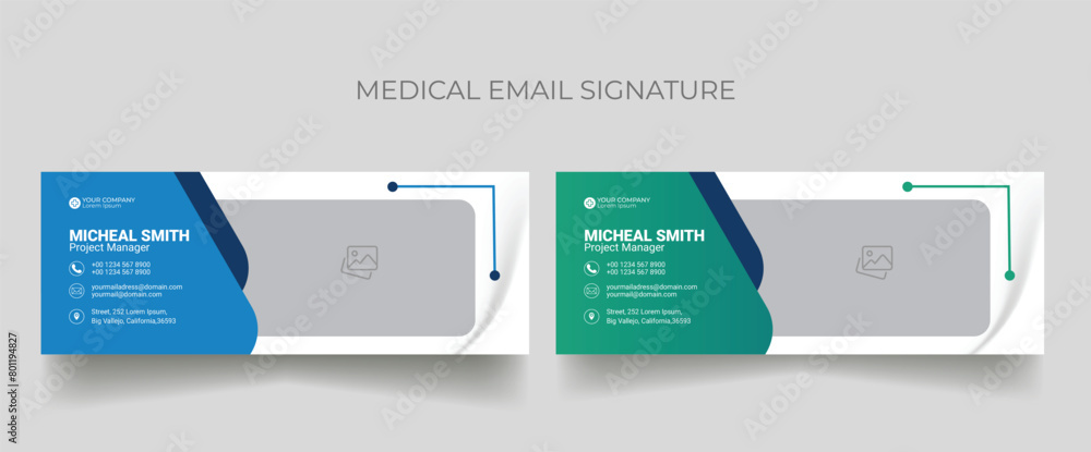 Medical Email Signature or Vector Design template, Corporate mail ...