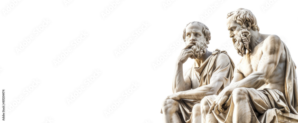 Set of marble statue philosophers isolated on transparent background ...