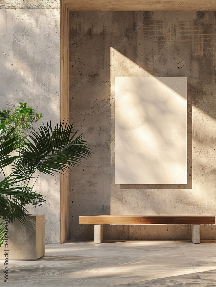 beautiful interior design furniture with mockup poster artwork with ...