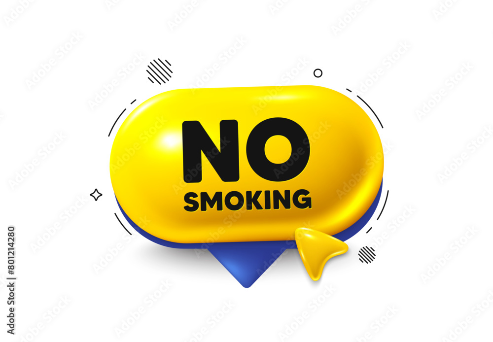 Offer speech bubble 3d icon. No smoking tag. Stop smoke sign. Smoking ...