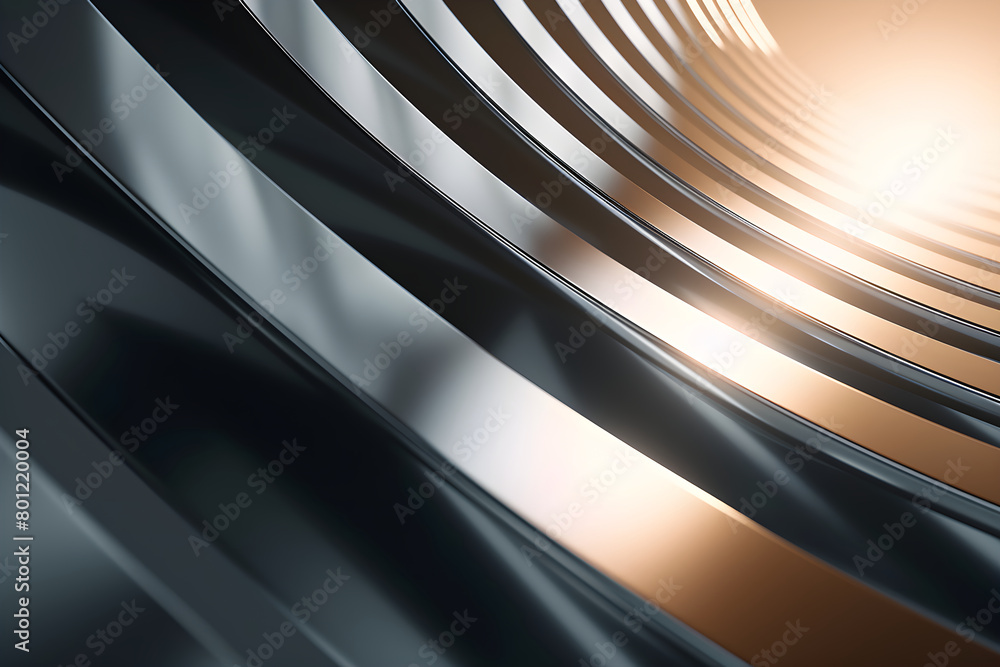 Steel profile sheet. Abstract background with curved wave metal panel ...