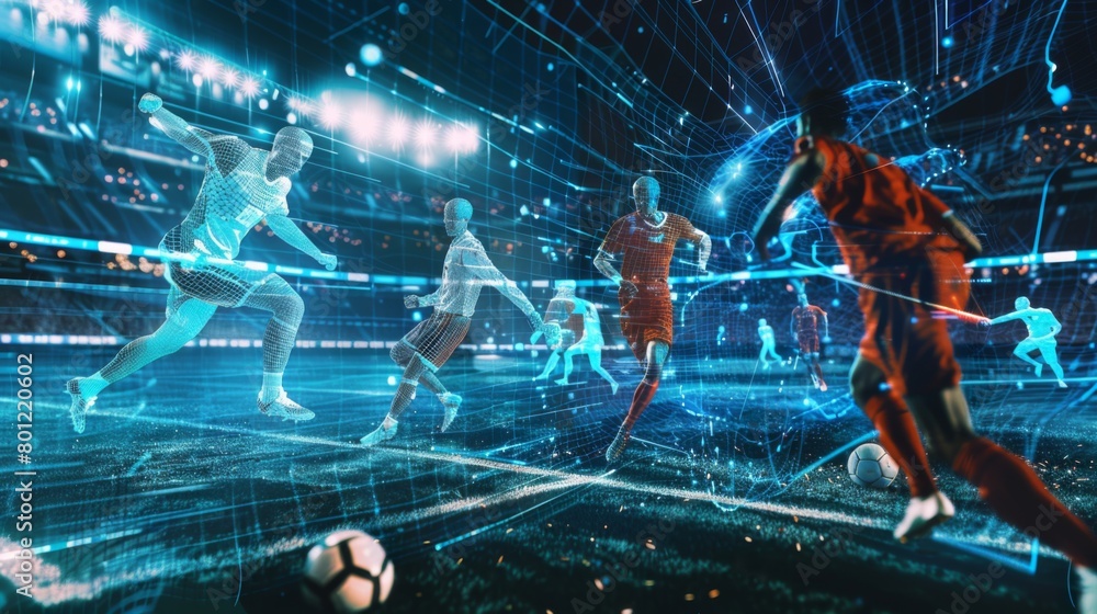 AI powered sports analytics concept with computer vision tracking ...