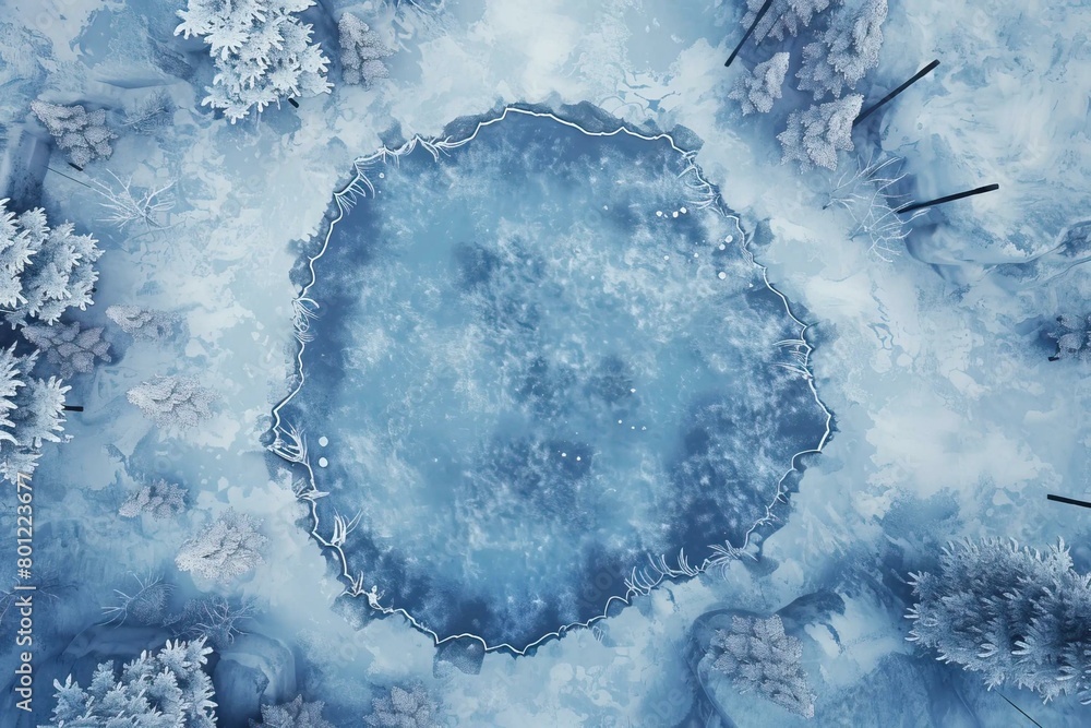 DnD Battlemap Frozen Lake Battlemap: A detailed icy terrain for ...