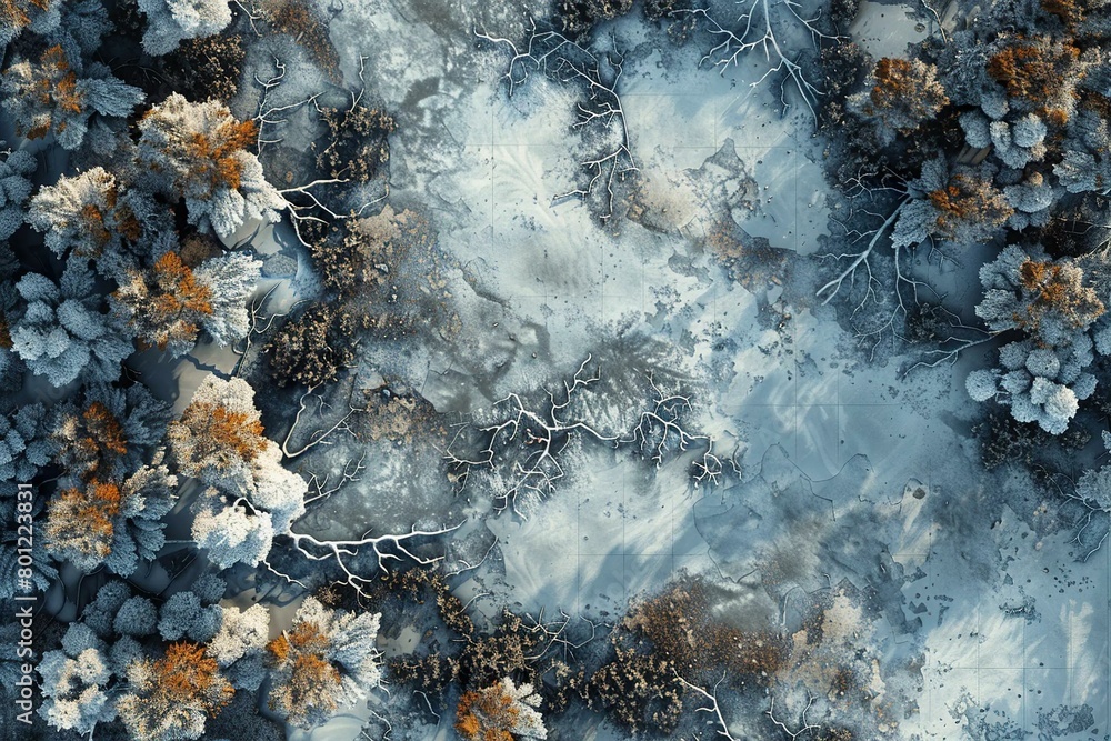 DnD Battlemap Battlemap for Frozen Tundra Conflict. Stock Illustration ...