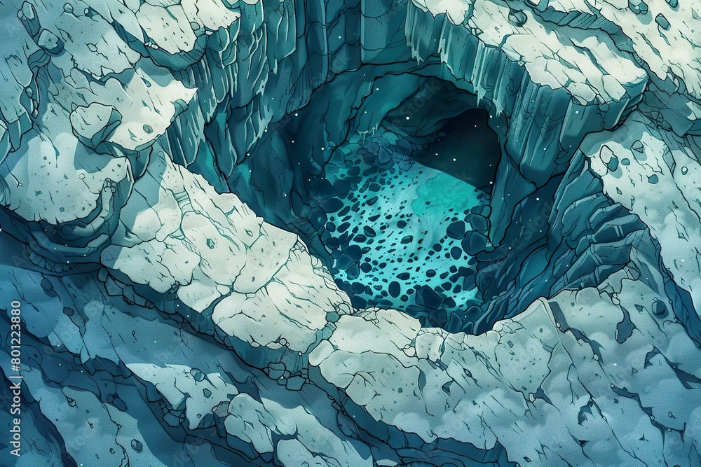 DnD Battlemap Ice Cavern Battlemap Style - Résumé: Trésor caché dans ...