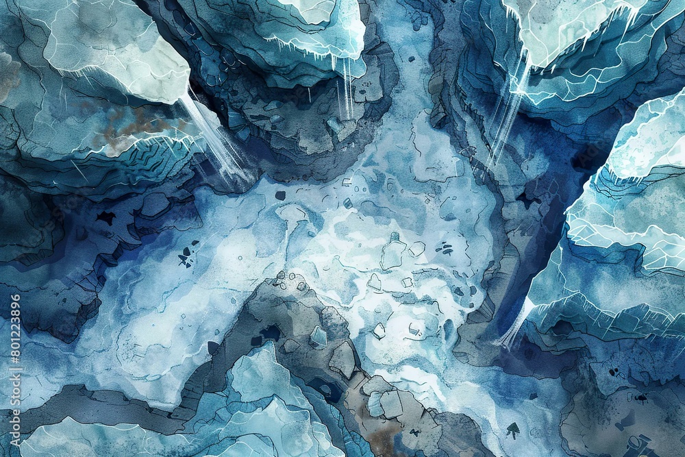 DnD Battlemap Ice Cavern Battlemap Style. Stock Illustration | Adobe Stock