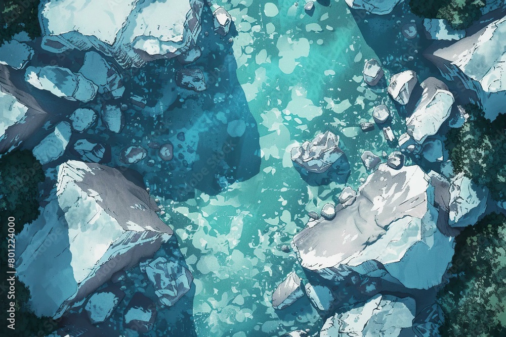 DnD Battlemap Iceberg Field - An epic battlemap featuring icy terrain ...