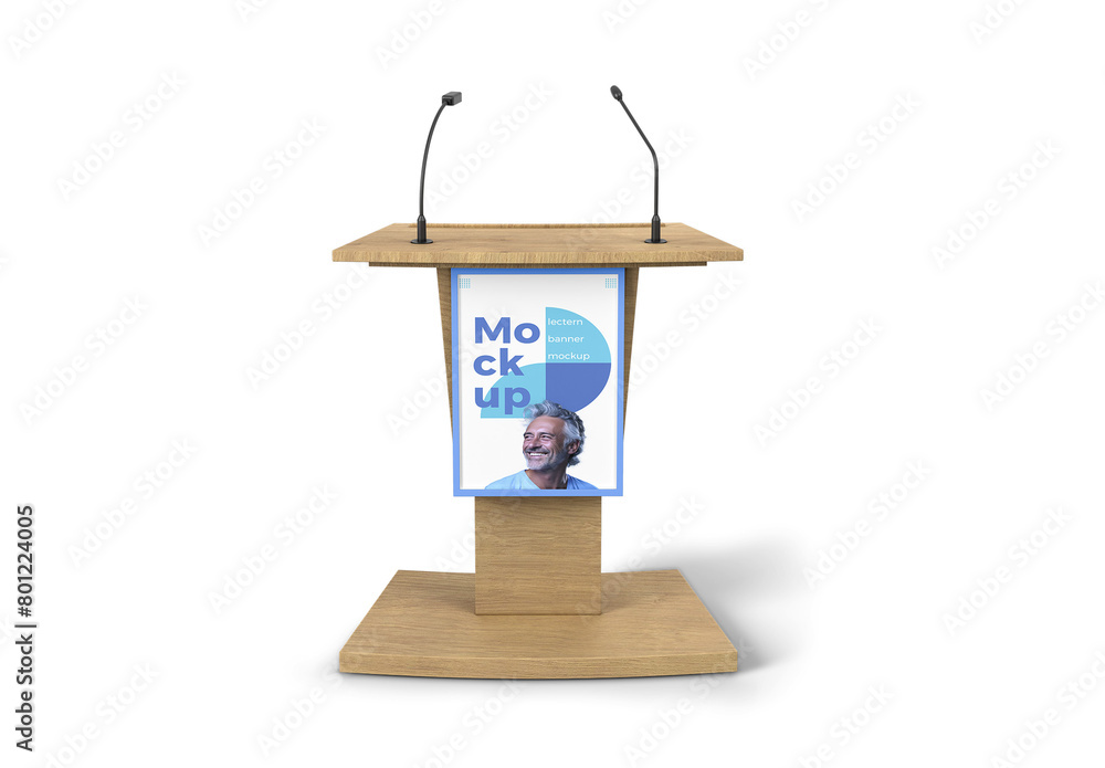 Lectern Banner Mockup Stock Template | Adobe Stock