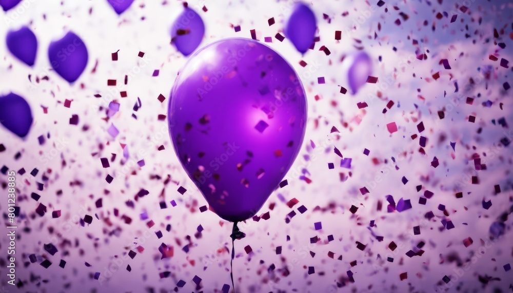 'sky confetti purple background balloon birthday paper ball bubble party abstract art blue air ...
