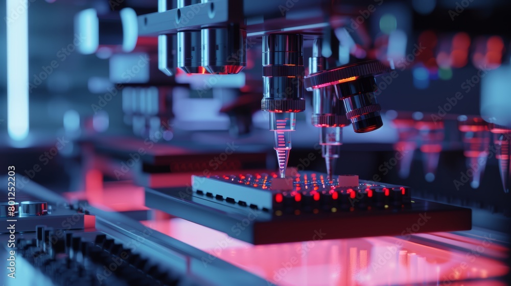 Studio shot of a DNA sequencer in action, providing a detailed and ...