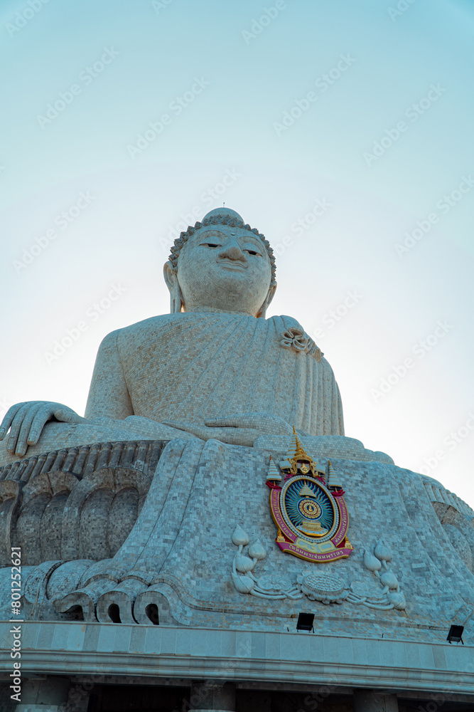 The Big Buddha statue is made of concrete covered with white marble ...