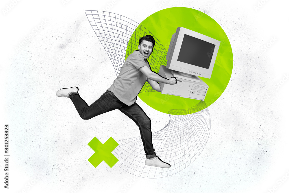 Composite trend artwork sketch photo collage of black white silhouette ...