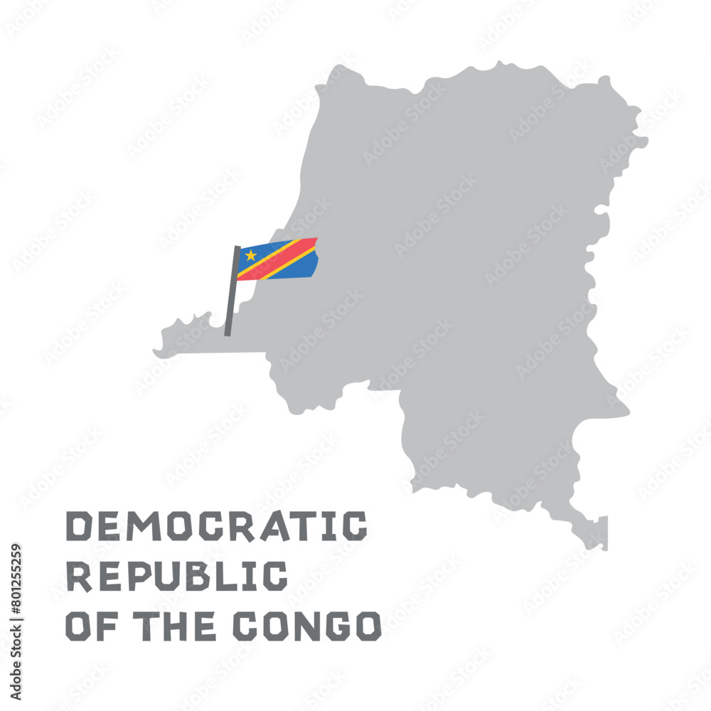 Democratic republic of the Congo vector map illustration, country map ...
