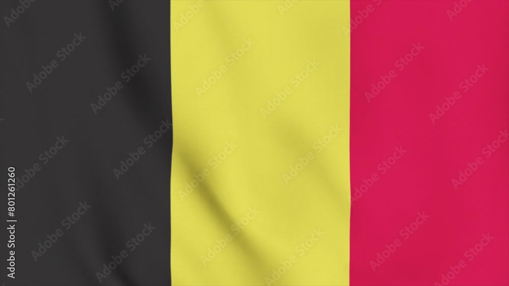 Belgium footage video waving in wind, National flag of Belgium. Sign of ...