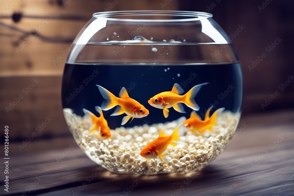 'gold fish fishbowl glasses bowl water animal aquarium concept white ...