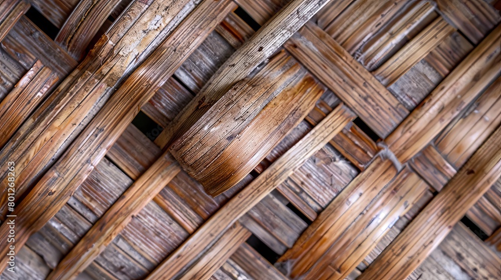 Texture pattern of bamboo, intricately woven together to create a ...