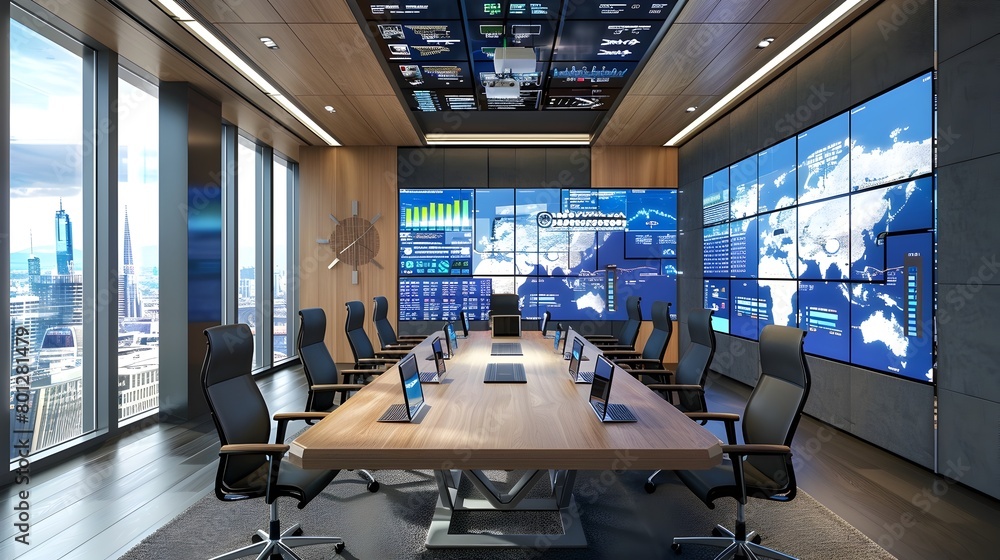High-Tech Command Center Boardroom for Strategic Decision-Making with ...