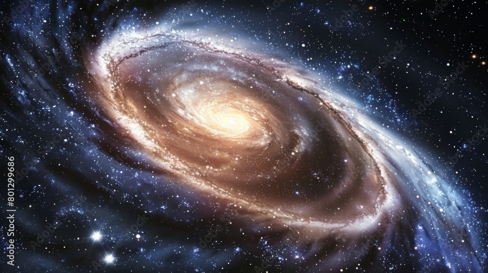 An artist's rendering of the Milky Way galaxy viewed from a distant ...
