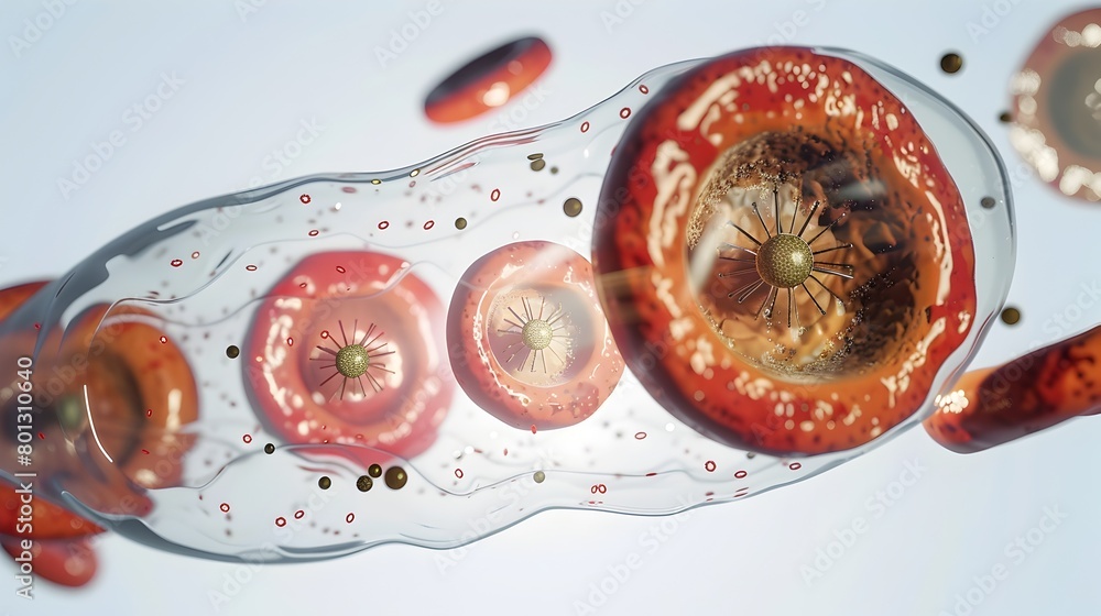 Animated Lifecycle of Plasmodium Parasite Within Red Blood Cell in 3D ...