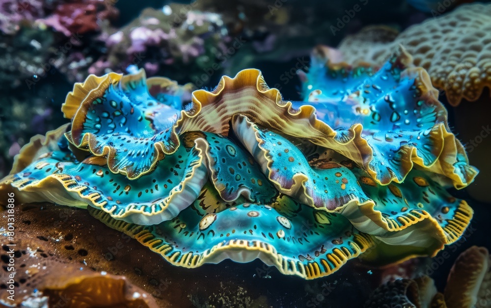 Underwater Marvel: Curious Giant Clams with Symbiotic Algae Stock Photo ...