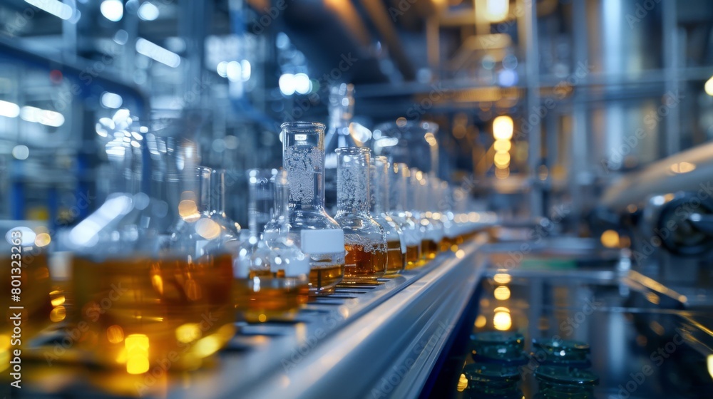 Chemical Synthesis: A real photo shot capturing the chemical synthesis ...