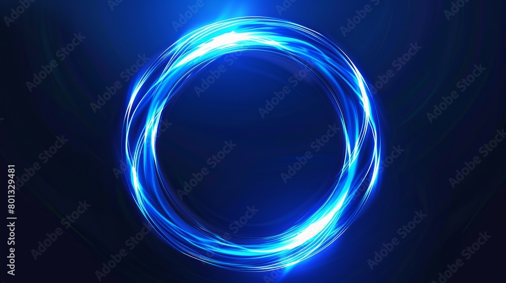 Swirl of neon. Blue line light effect with a curve. Luminous swirling ...