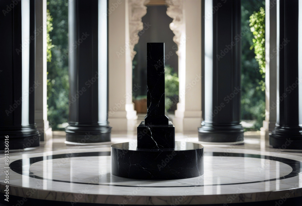 'path black clipping Pedestal marble poduim dais isolated cylinder ...
