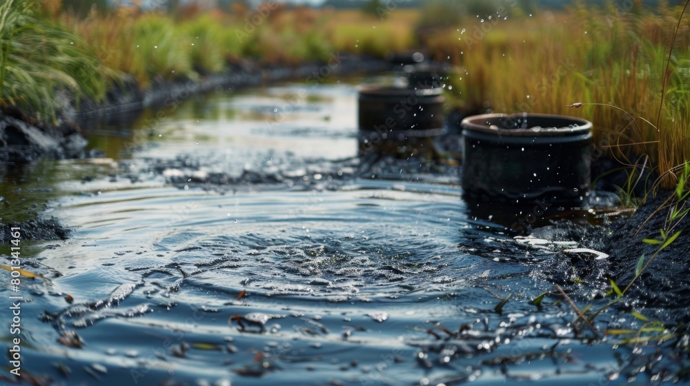 Water Remediation: A real photo shot capturing water remediation ...