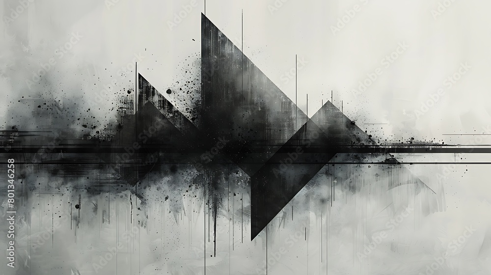 Visualize A Sequence Of Overlapping Black Triangles Each With Different Levels Of Opacity