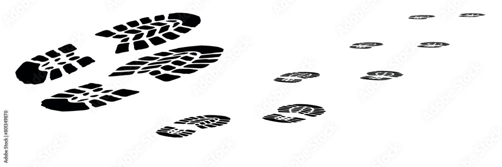 footprint shoe sole tracking path on transparent background, shoe ...