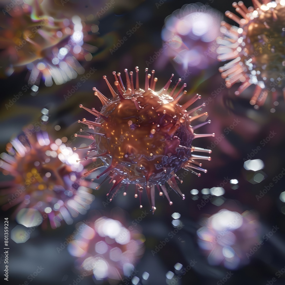 Herpes viruses are shown in a soft, pulsing light, their latency and ...