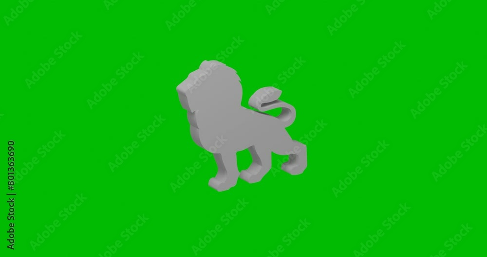 Animation of rotation of a white lion symbol with shadow. Simple and ...