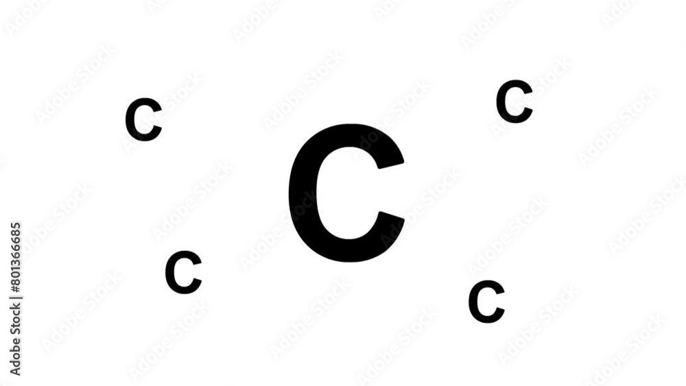 Zoom in and out animation the capital letter C symbol. Large black ...