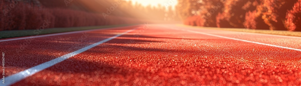 Running track design with a standout red field and immaculate white ...