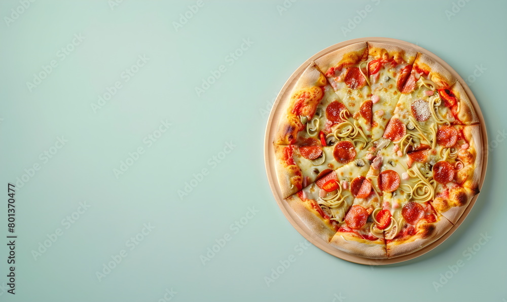 Homemade pizza according to Italian recipe. Classic simple pizza, top ...